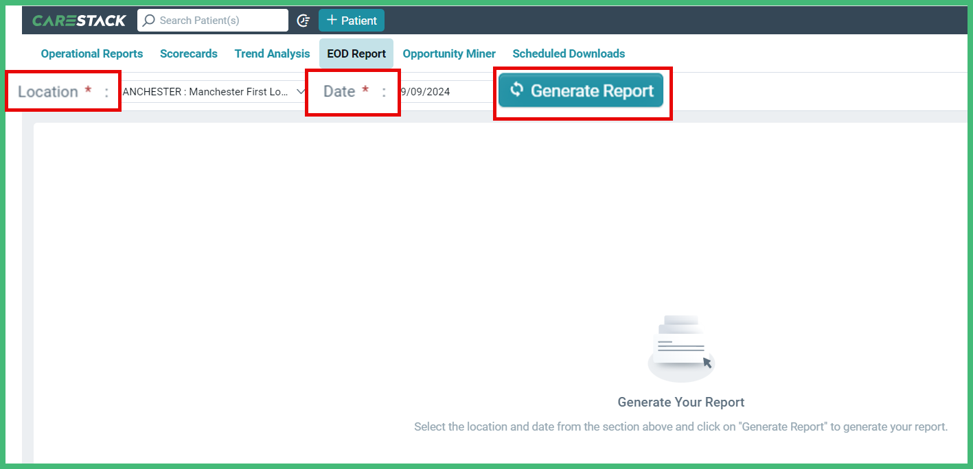 Explore the Components of the EOD Report – CareStack