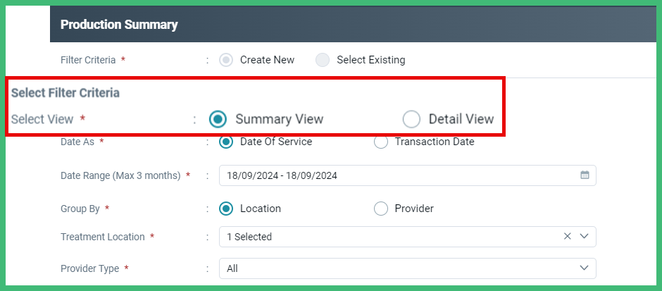 Production Summary Report – CareStack