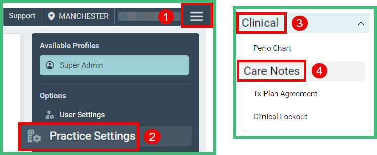 Trigger Care Notes from Procedure Codes (Practice Settings) – CareStack