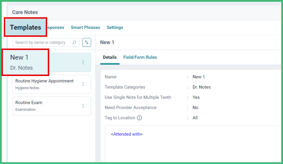 Trigger Care Notes from Procedure Codes (Practice Settings) – CareStack