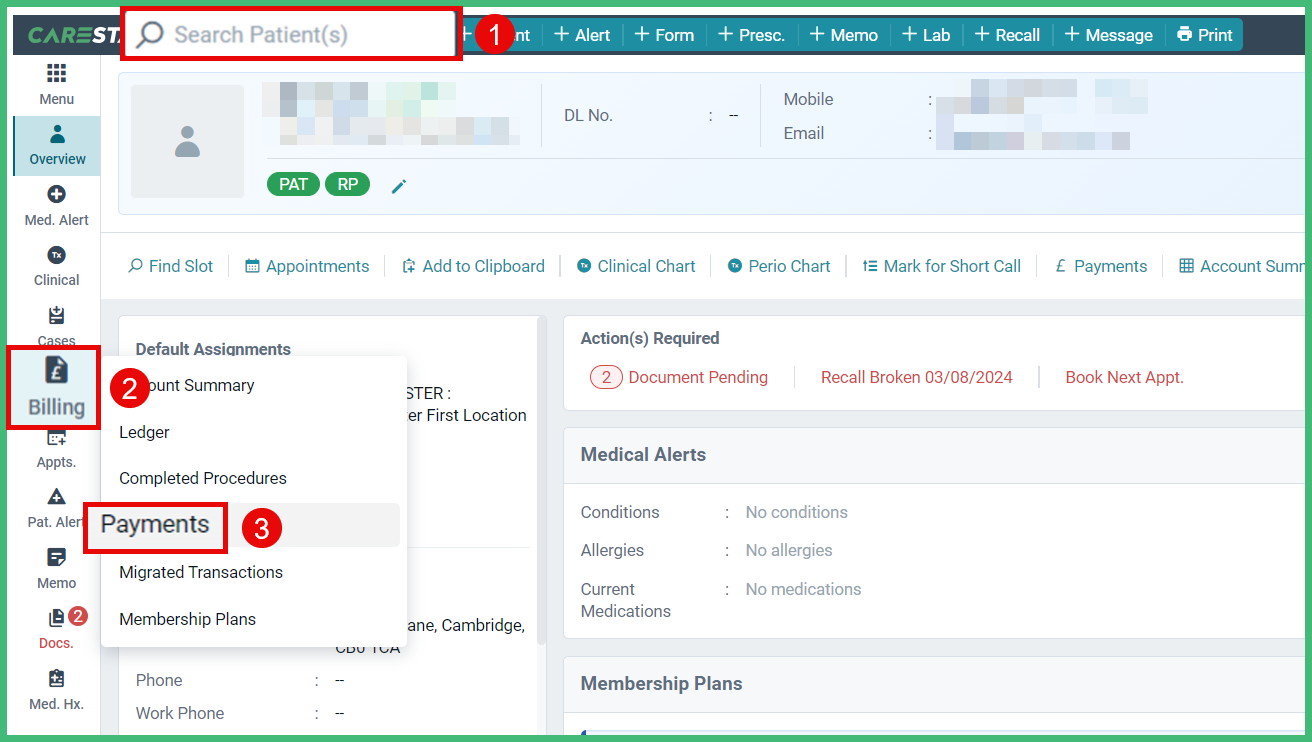Add a New Patient Payment – CareStack